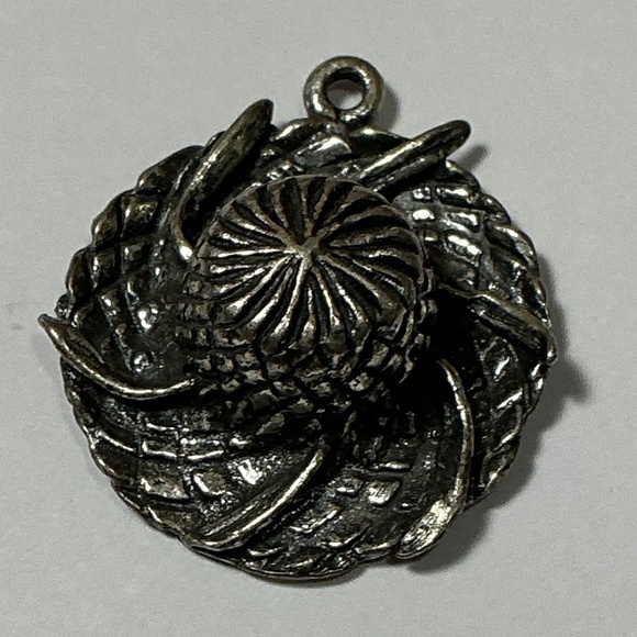 Jewelry | Vintage Sterling Silver Straw Hat Pendant 78 Inch Diameter ...